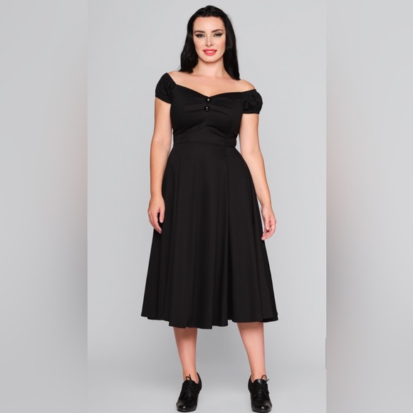 Collectif | Dresses | Collectif Dolores Doll Classic Cotton Dress Black ...